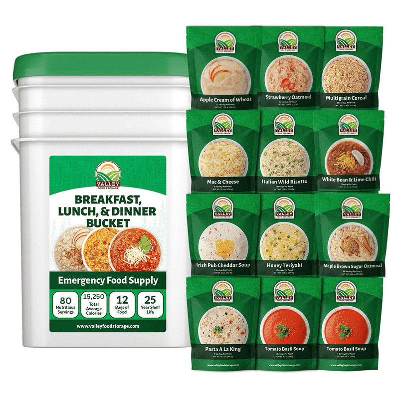Breakfast Lunch & Dinner Bucket - Valley Food Storage