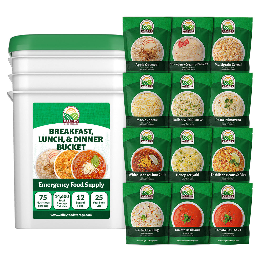 Breakfast Lunch & Dinner Bucket - Valley Food Storage