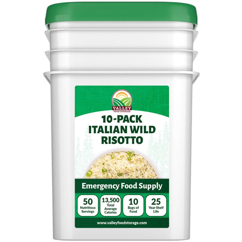 Italian Wild Risotto - 10 Pack + Bucket - Valley Food Storage