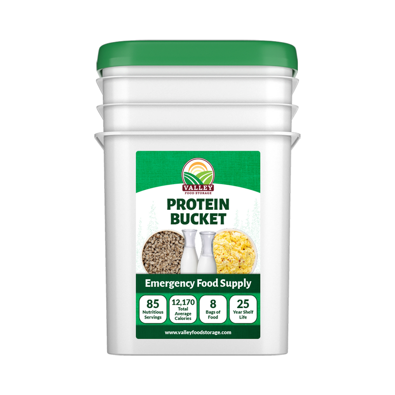 Premium Protein Bucket With Freeze-Dried Meat - Valley Food Storage